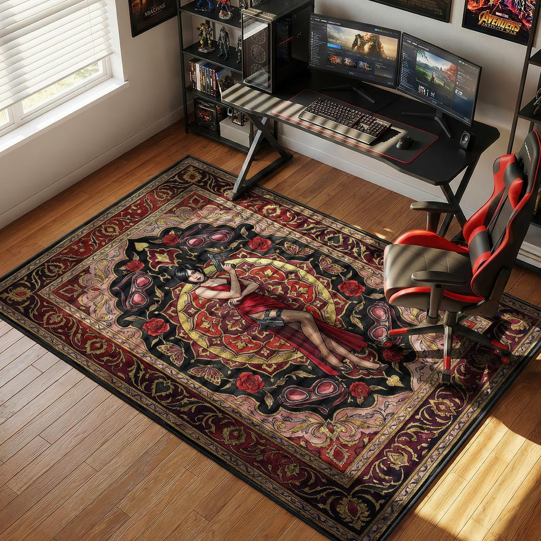 Ada Wong Crimson Spy Rug - Resident Evil Chair Mat | Padloom