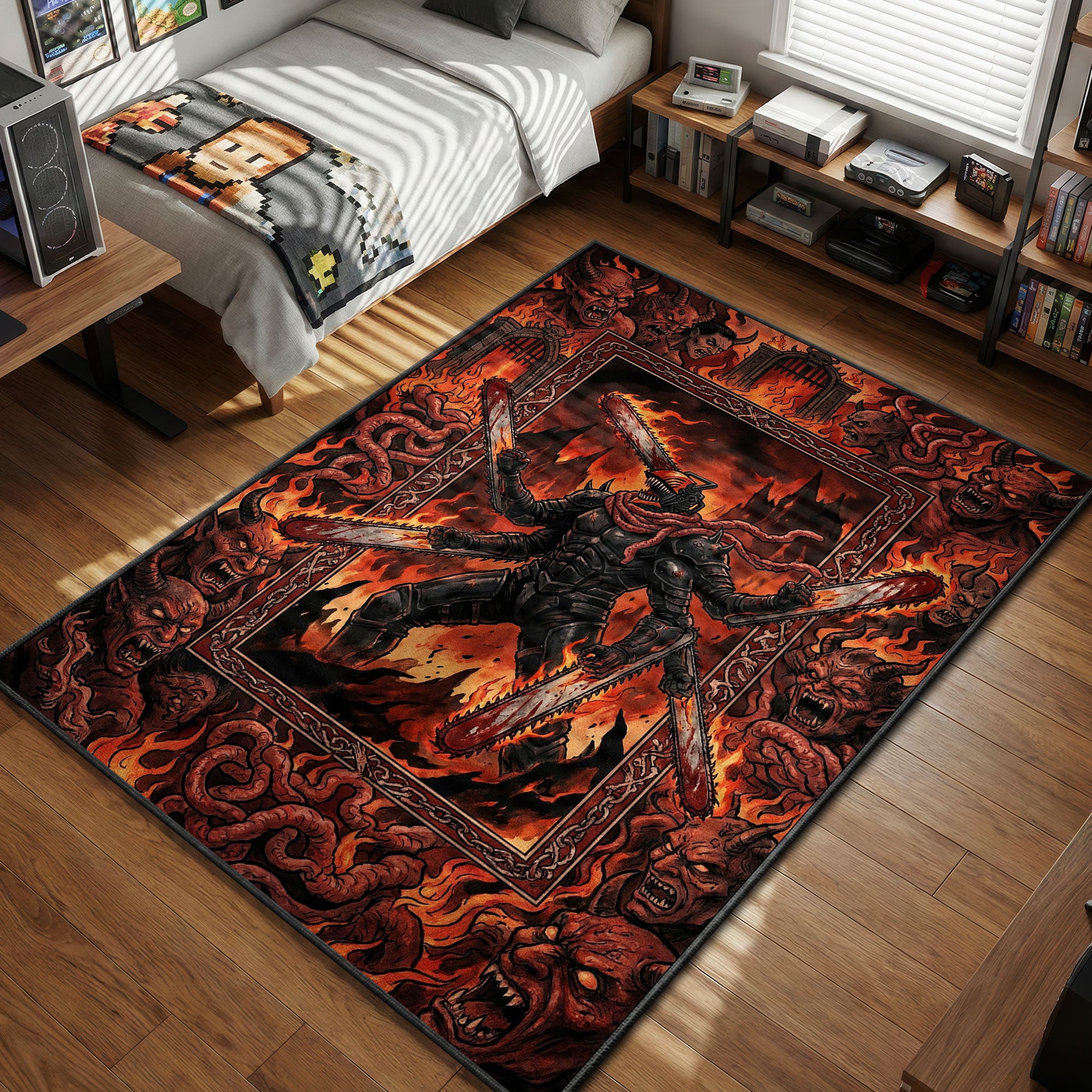 Chainsaw Man Hero of Hell Inferno Rug - Chair Mat – Padloom