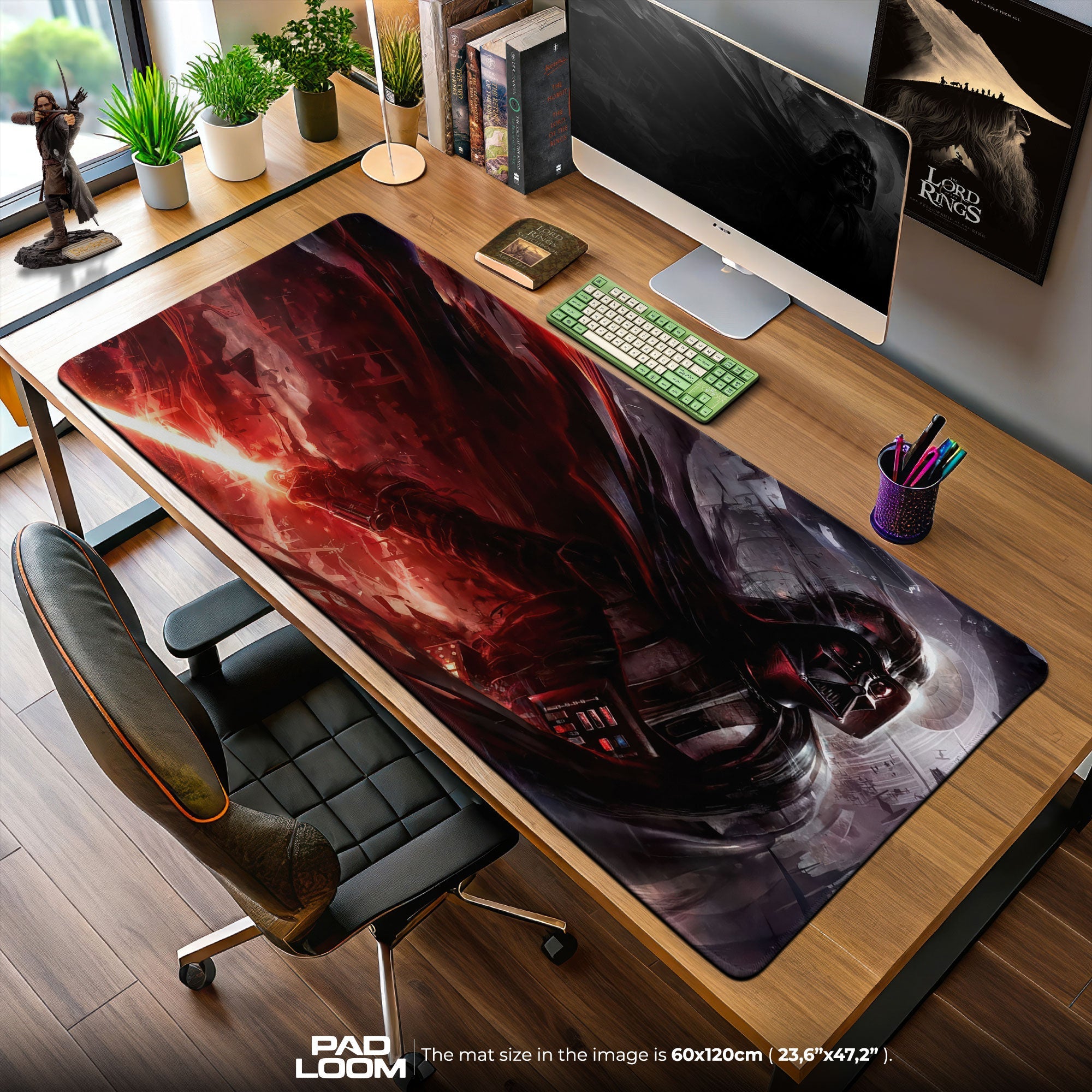 Darth Vader Red Saber Mouse Pad, Star Wars Gaming Desk Mat – Padloom