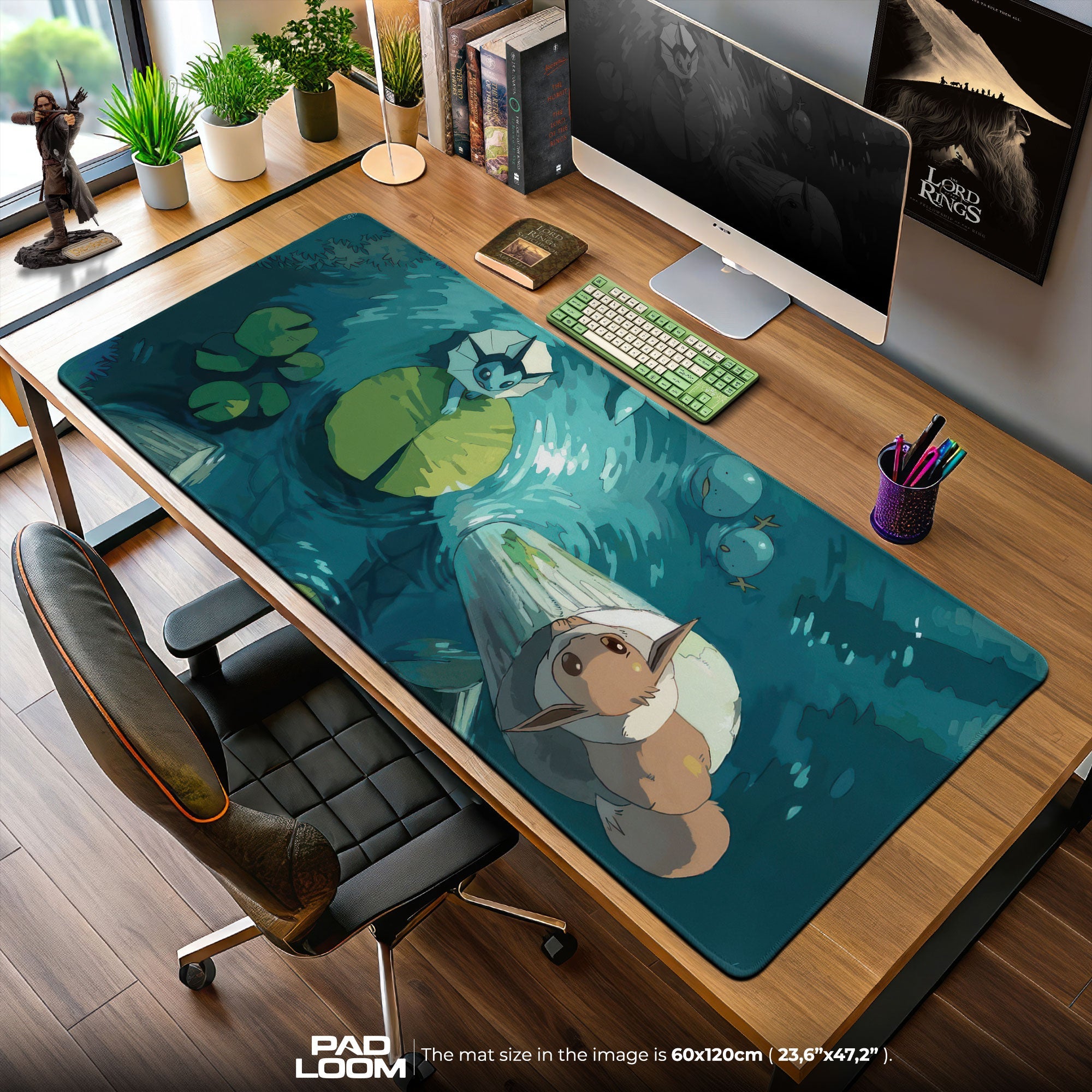 Eevee & Vaporeon Stream Glide Mouse Pad, Pokémon Gaming Desk Mat – Padloom