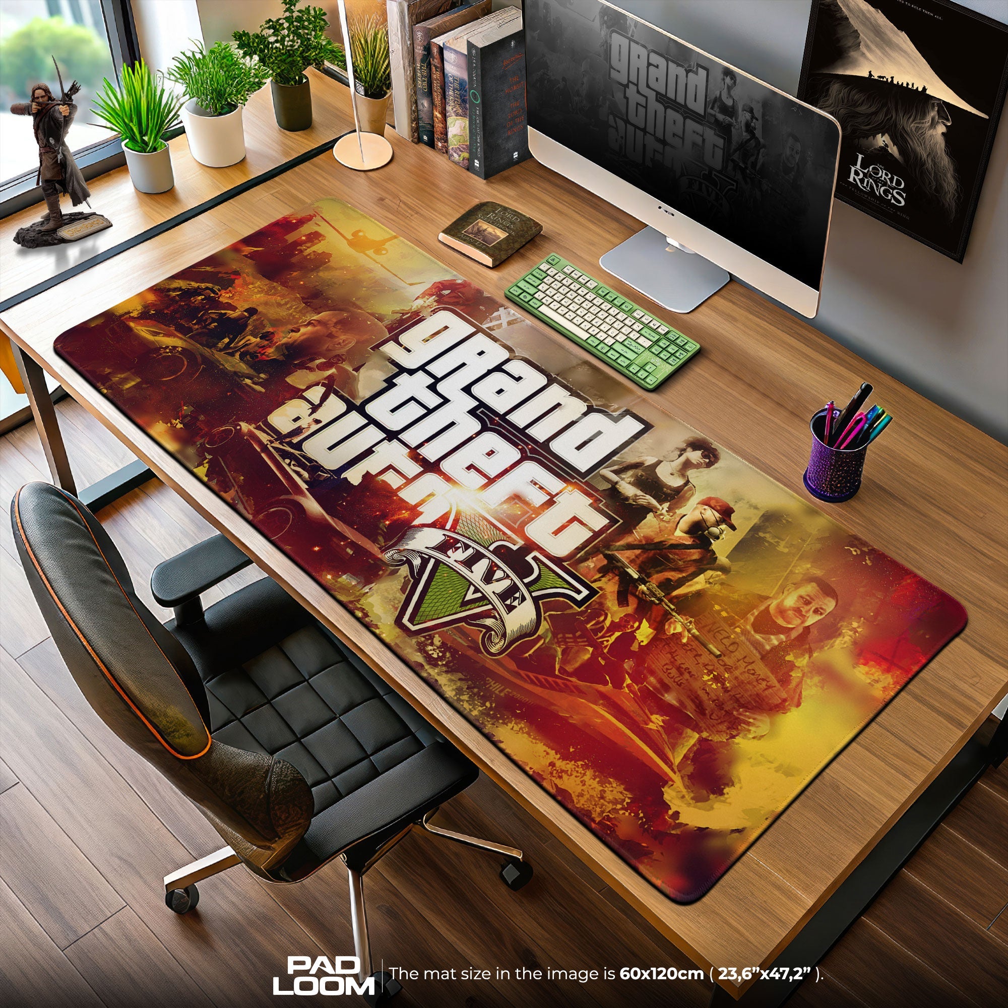 GTA V Chaos Collage Mouse Pad, Game Gaming Desk Mat – Padloom
