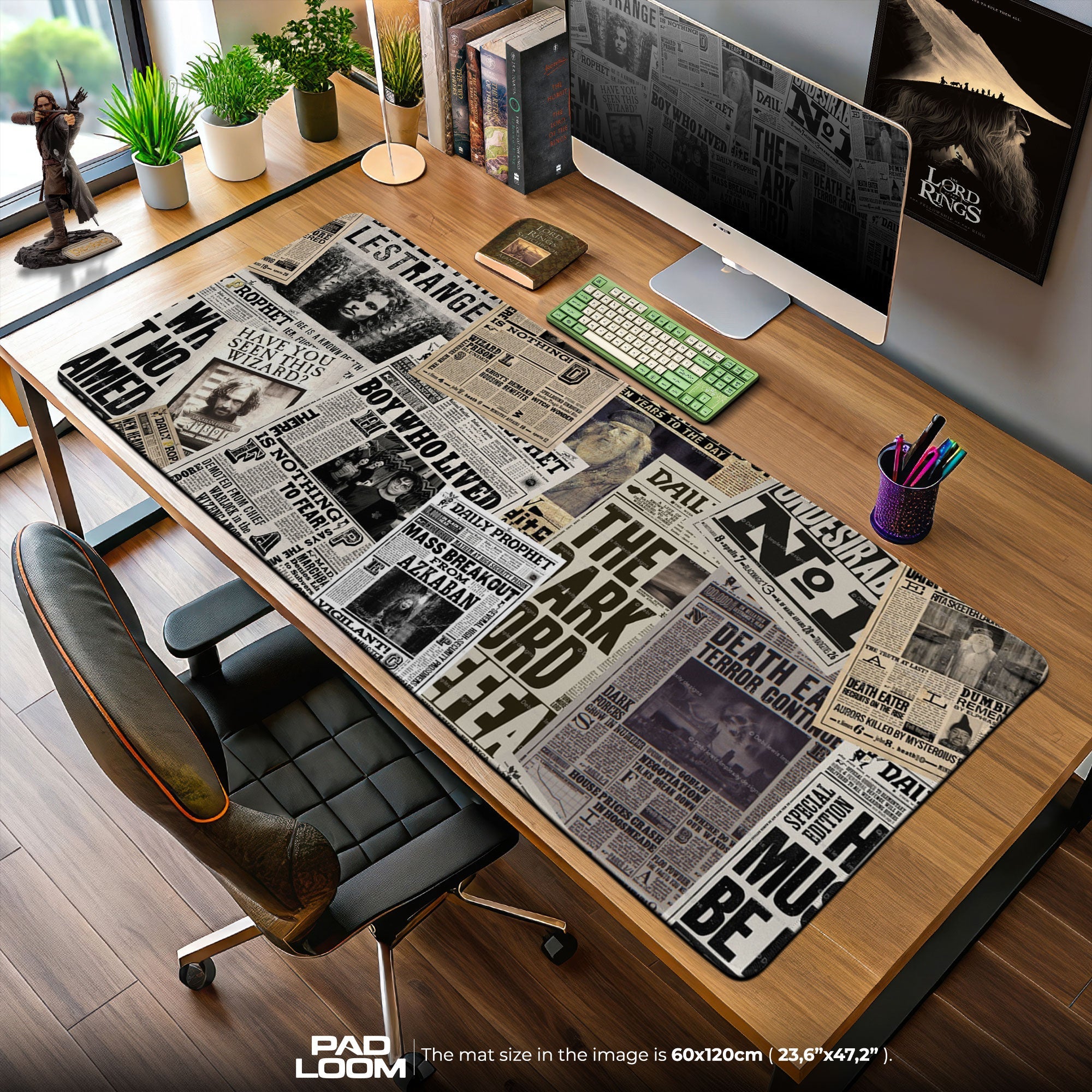 Harry Potter Mouse Pad, Daily Prophet Collage Gaming Desk Mat – Padloom
