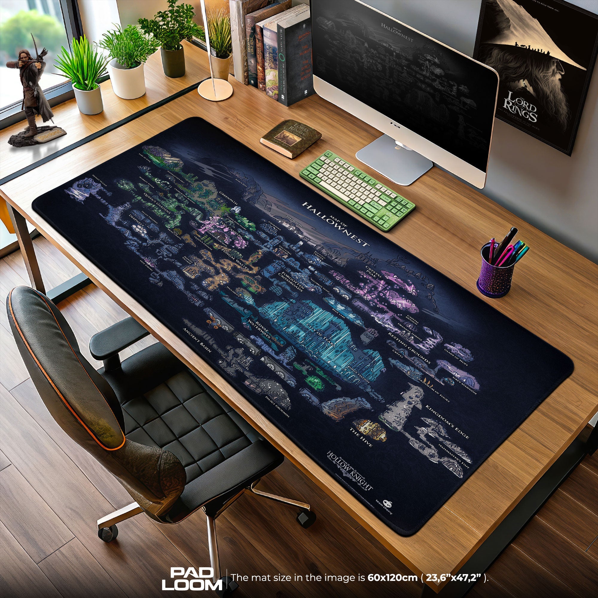 Hollow Knight – Hallownest Map Mouse Pad, Game Gamer Desk Mat – Padloom
