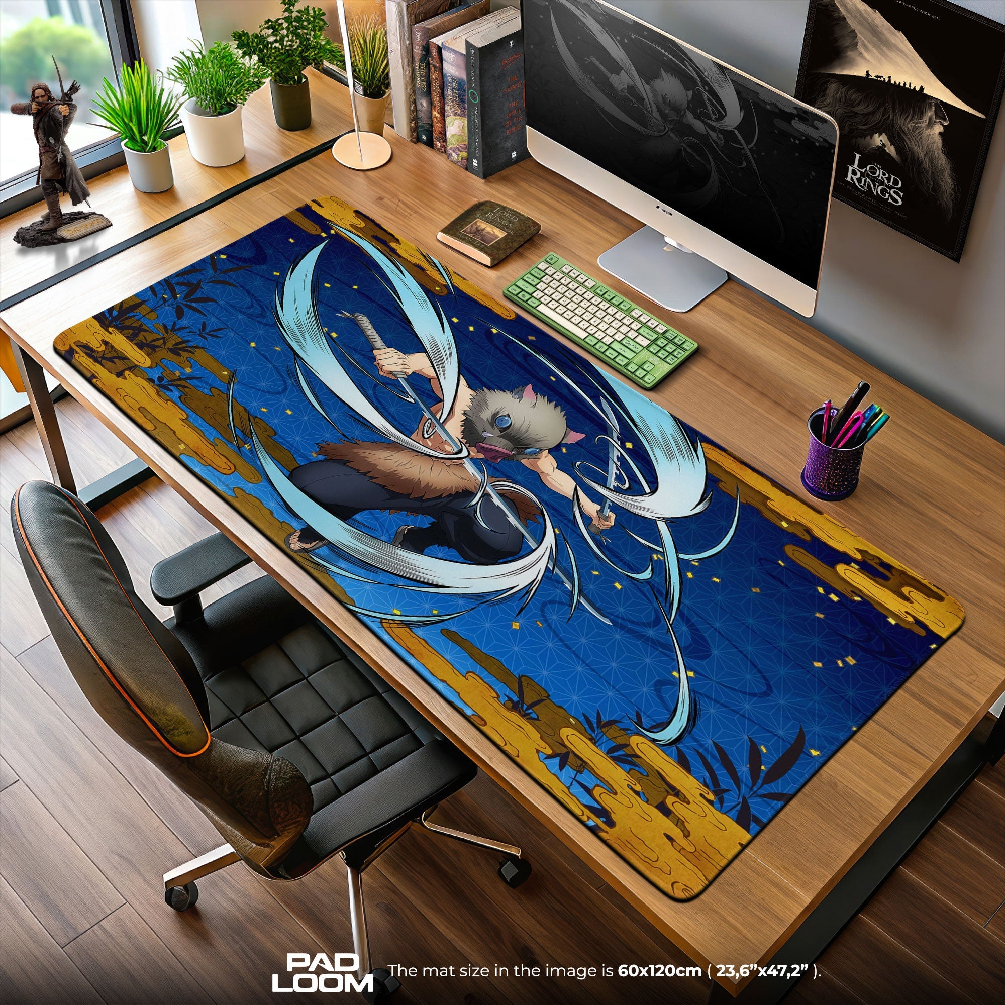 Inosuke Dual Fang Strike Mouse Pad, Demon Slayer Gaming Desk Mat – Padloom