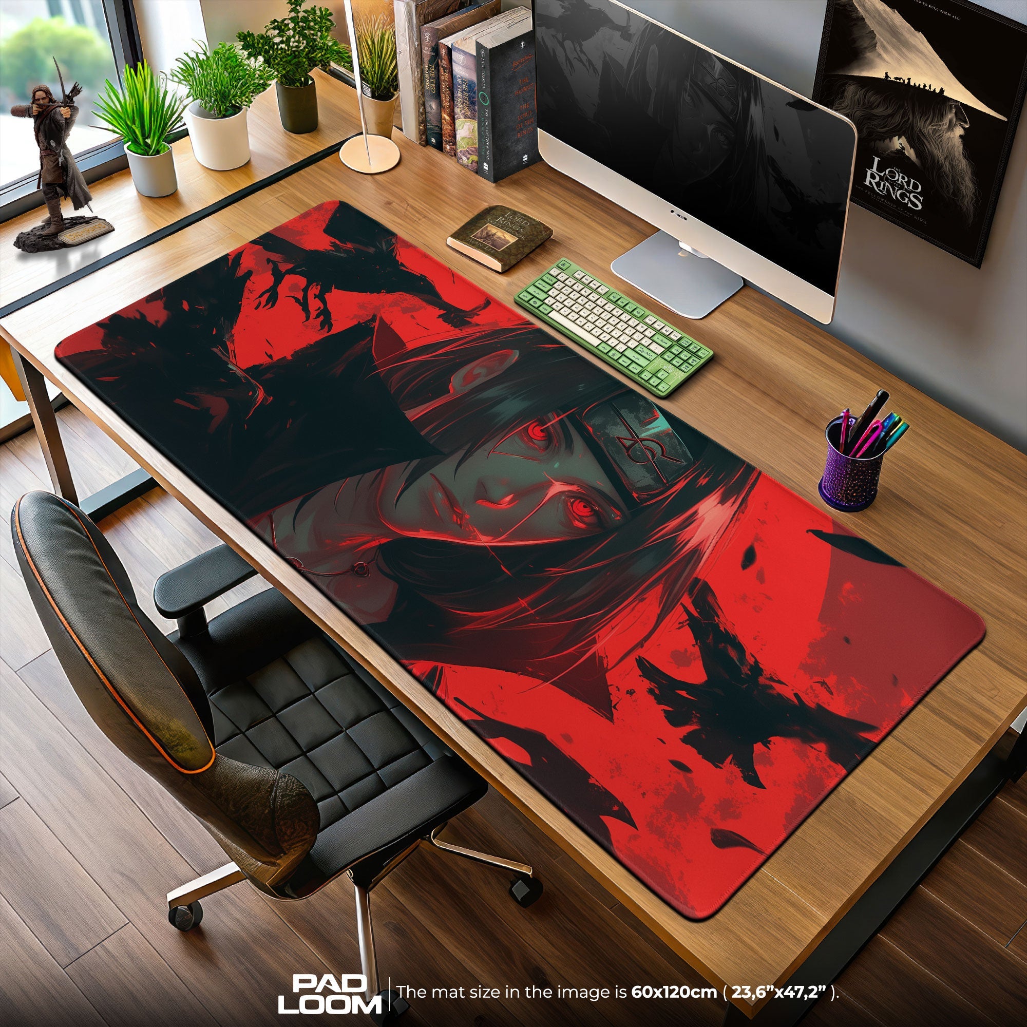 Itachi Red Gaze Mouse Pad, Naruto Anime Desk Mat – Padloom