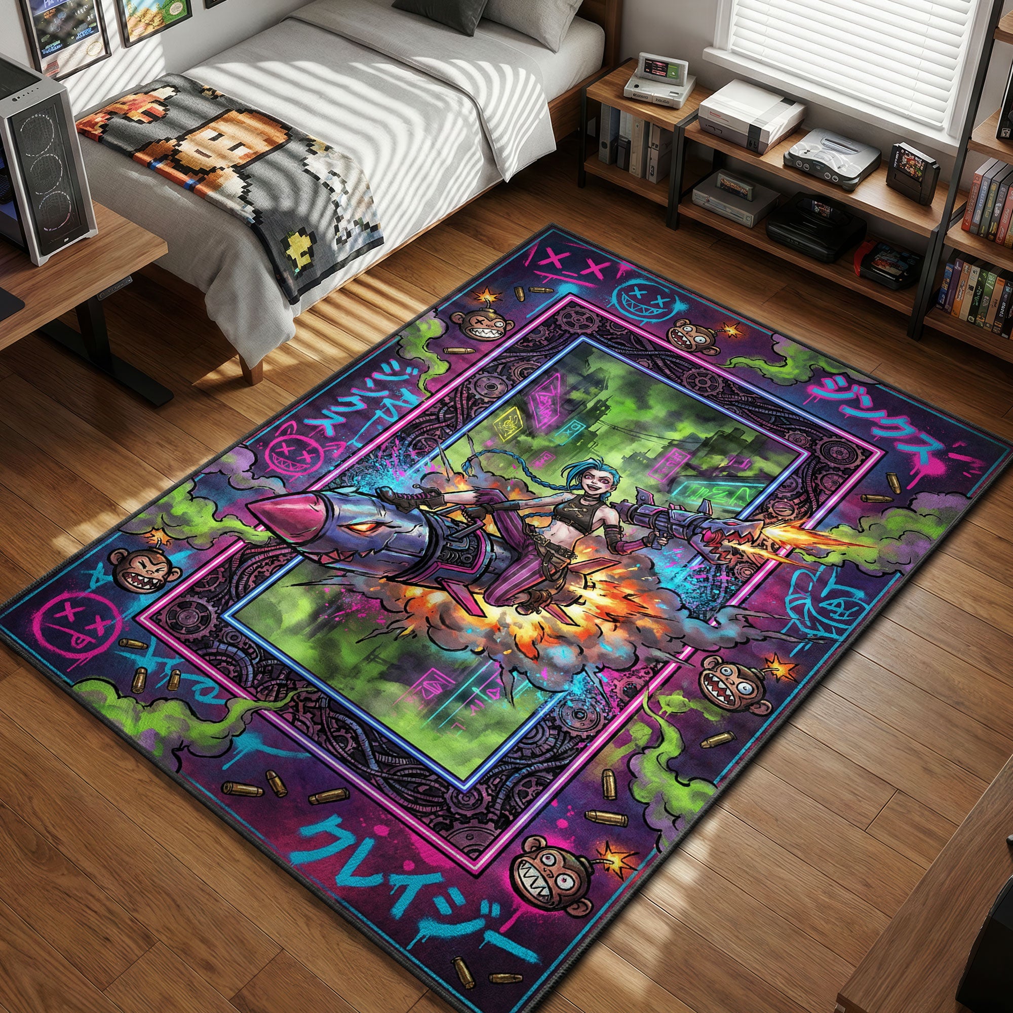 Jinx Rocket Chaos Rug - League of Legends Chair Mat – Padloom
