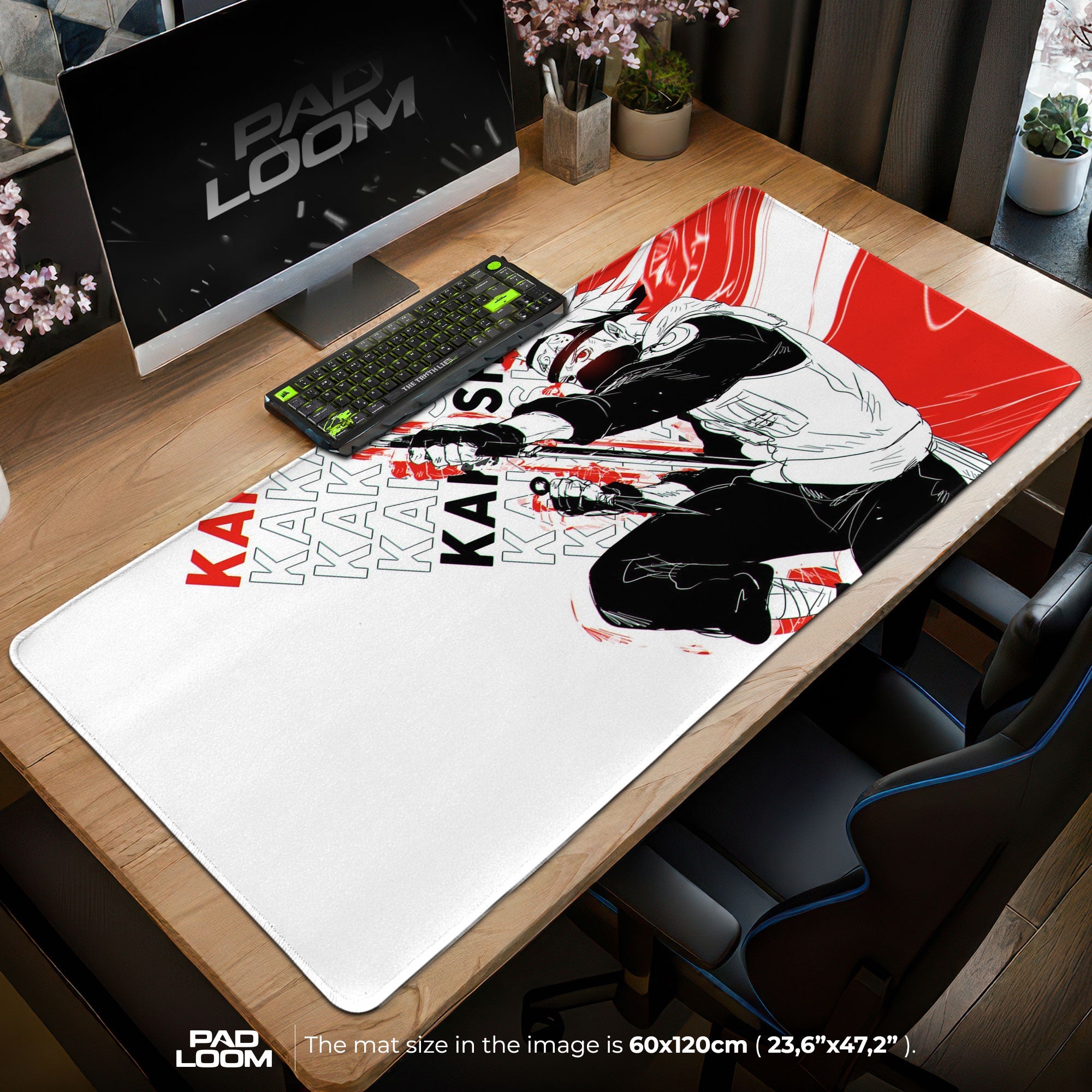 Kakashi Lightning Strike Mouse Pad - Red Shadow Anime Desk Mat – Padloom