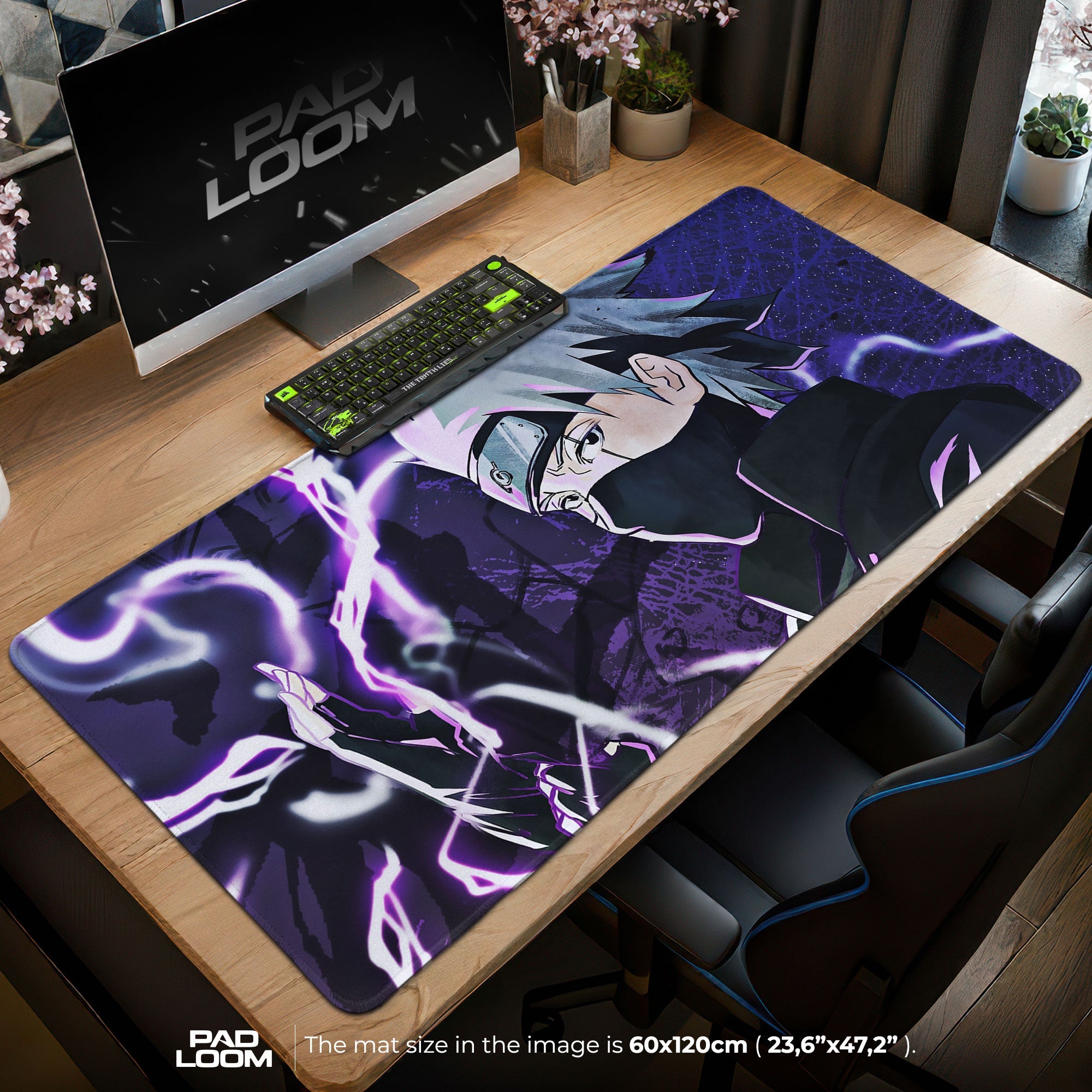 Kakashi Purple Lightning Mouse Pad - Storm Anime Desk Mat – Padloom