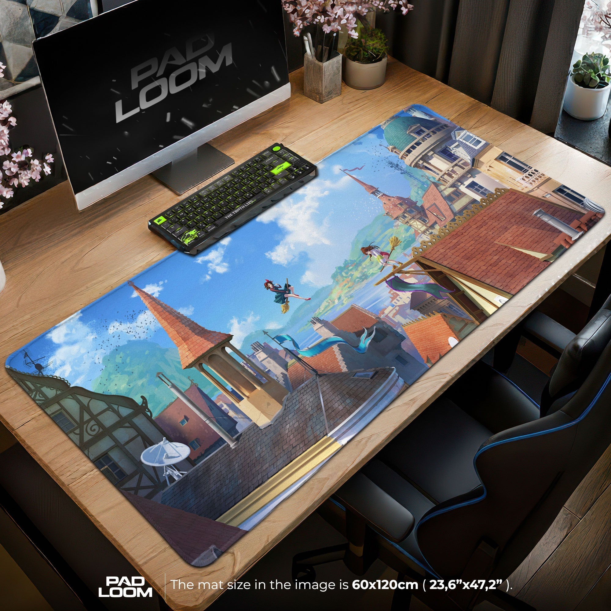 Kiki City Flight Mouse Pad - Studio Ghibli Anime Desk Mat – Padloom