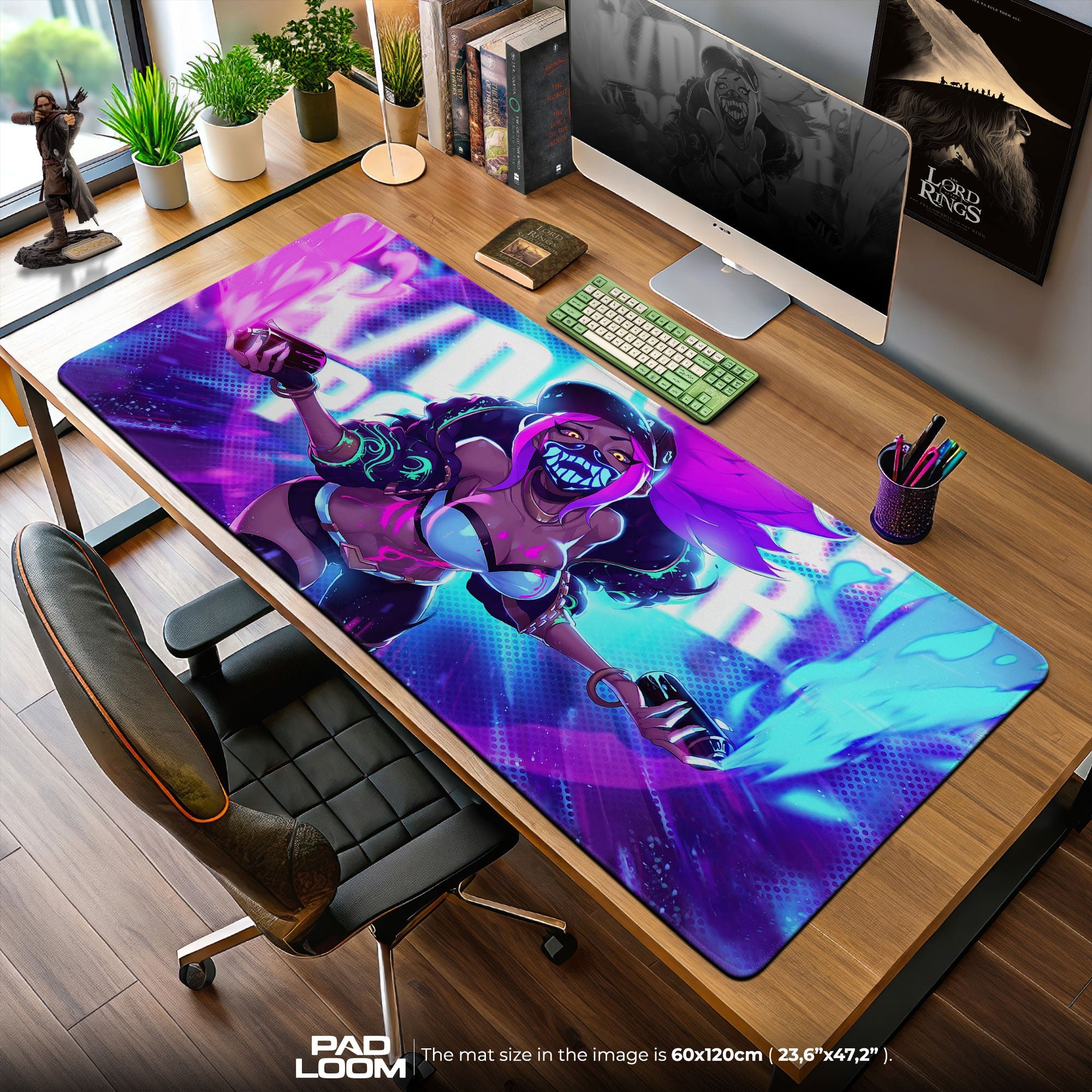 League of Legends KDA Neon Style Mouse Pad, Gamer Desk Mat – Padloom