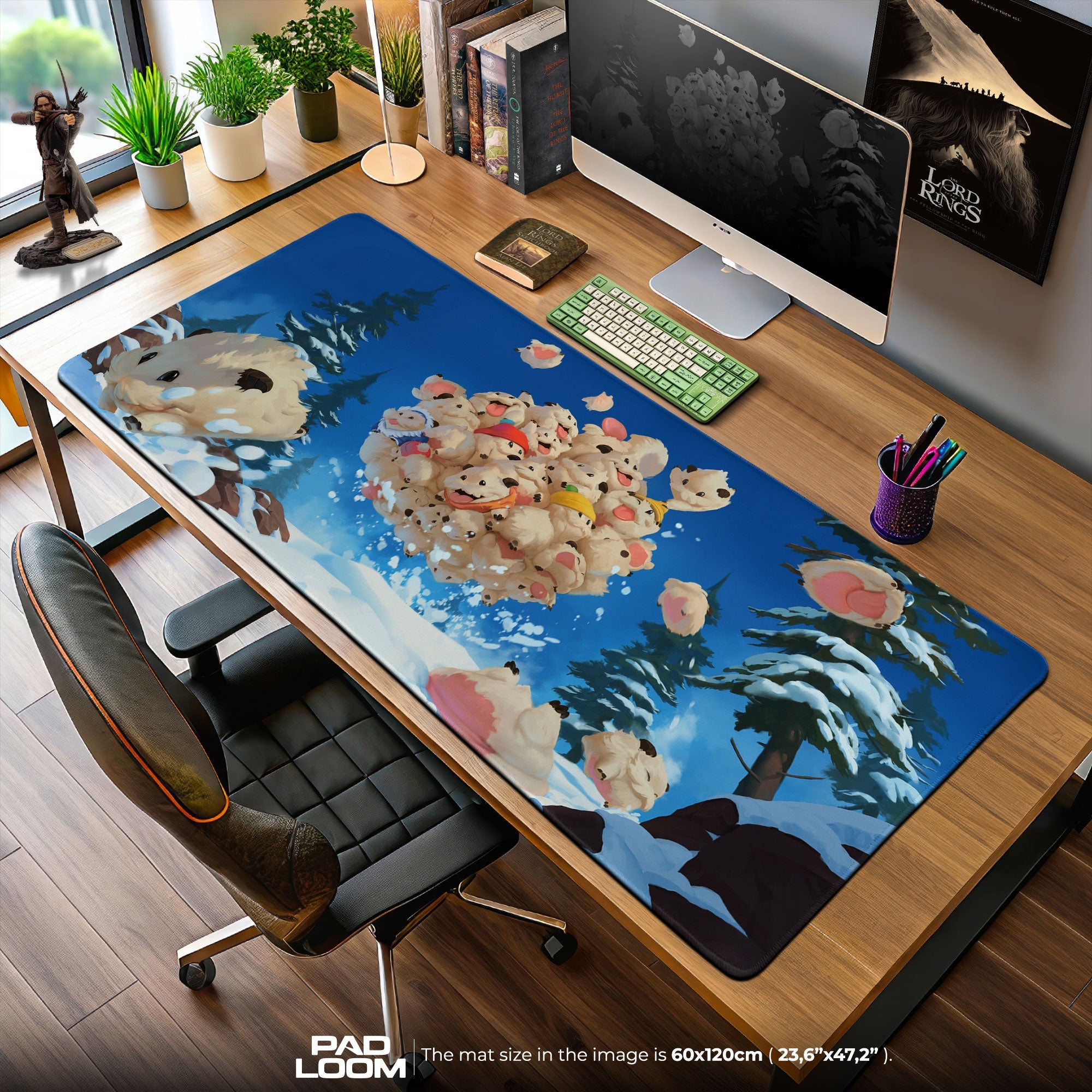League of Legends Poro Snowball Mouse Pad, MOBA Gamer Desk Mat – Padloom