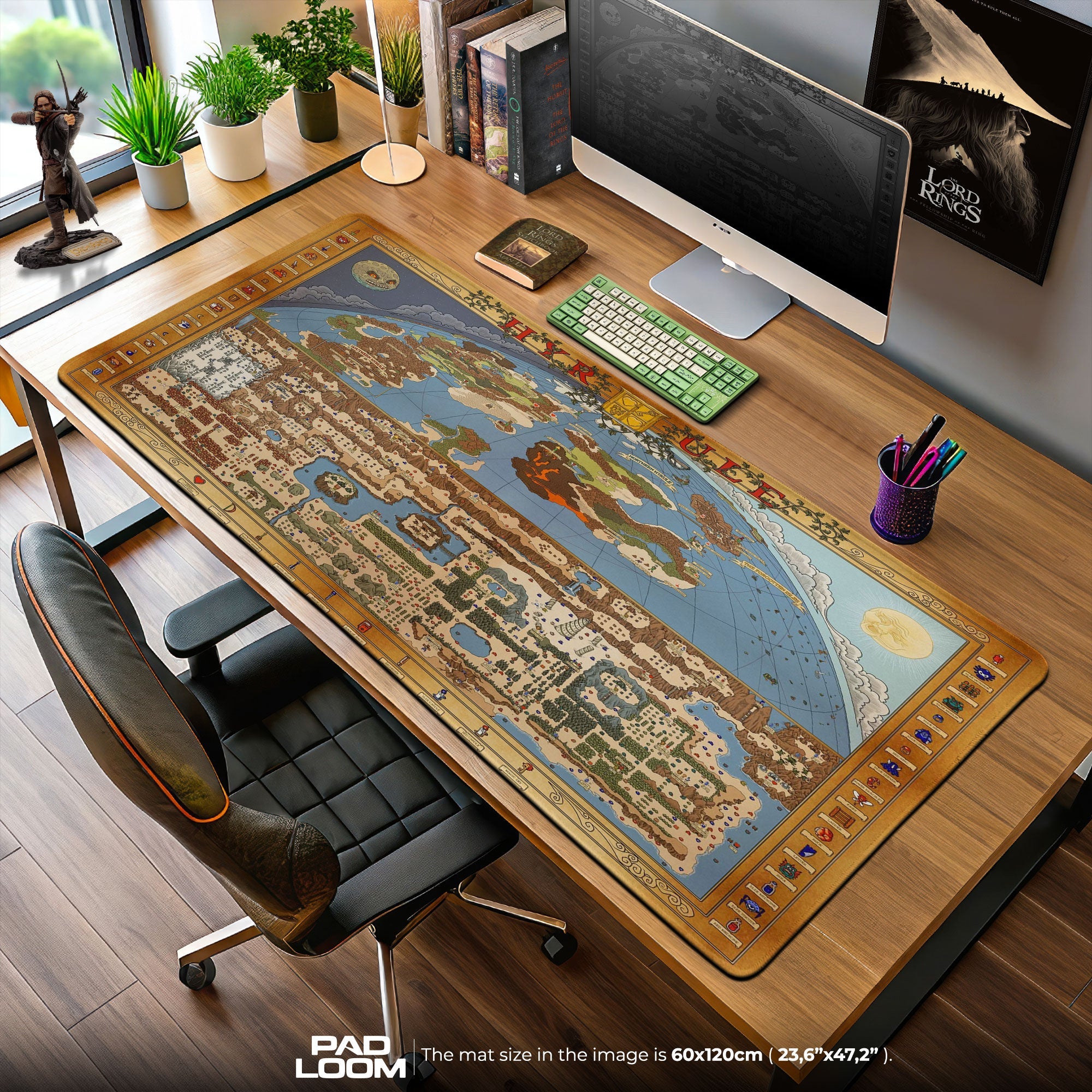 Legend of Zelda Hyrule Map Mouse Pad, Vintage Gamer Desk Mat – Padloom