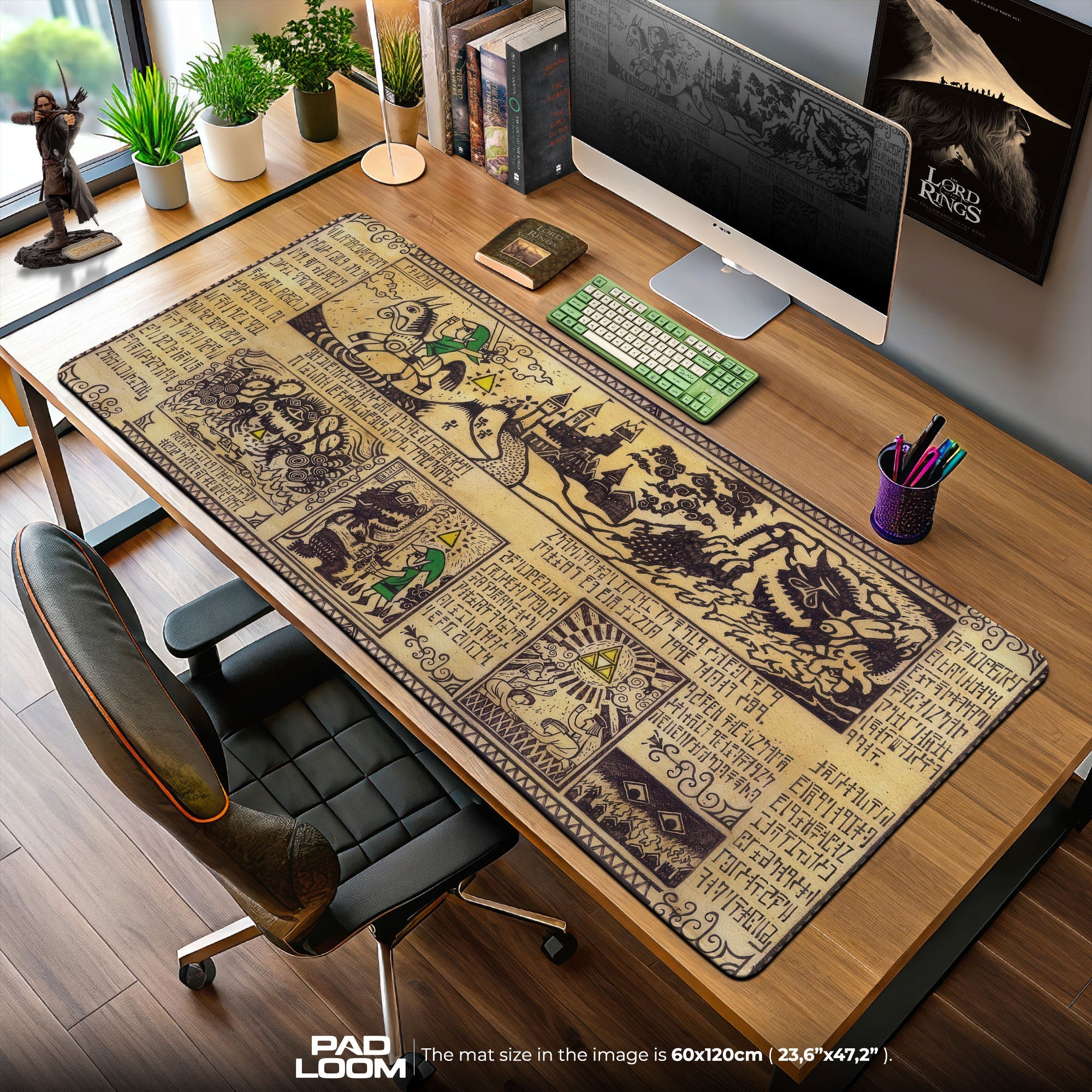 Legend of Zelda Mouse Pad, Hylian Scroll Desk Mat – Padloom