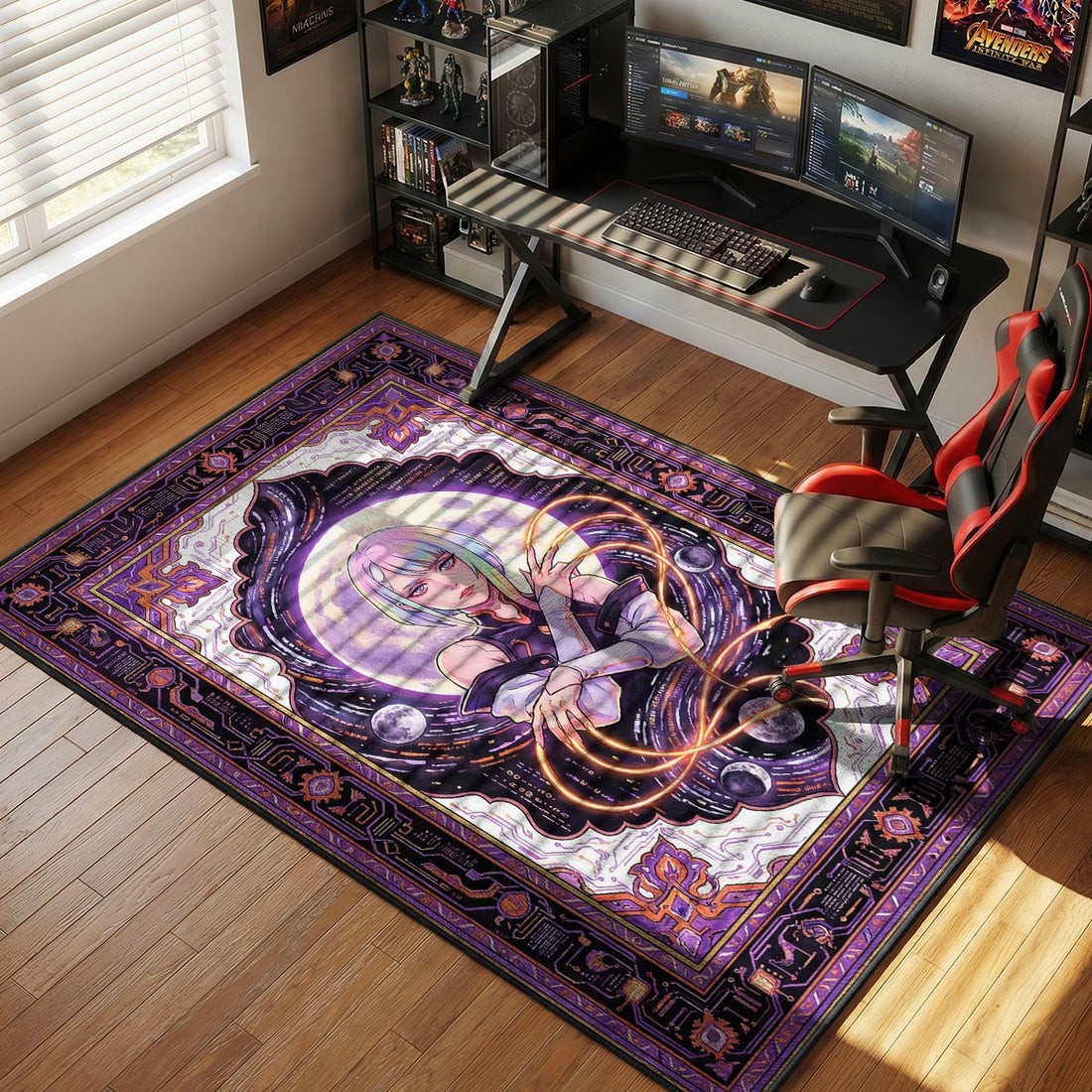 Lucy Netrunner Moon Rug - Cyberpunk Edgerunners Chair Mat – Padloom