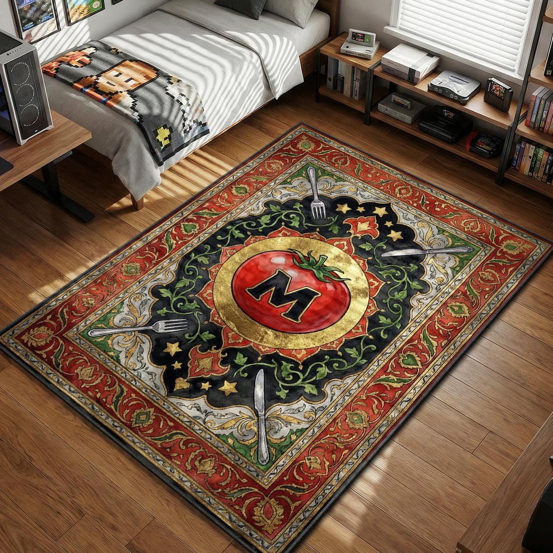 Maxim Tomato Royal Feast Rug - Kirby Chair Mat | Padloom