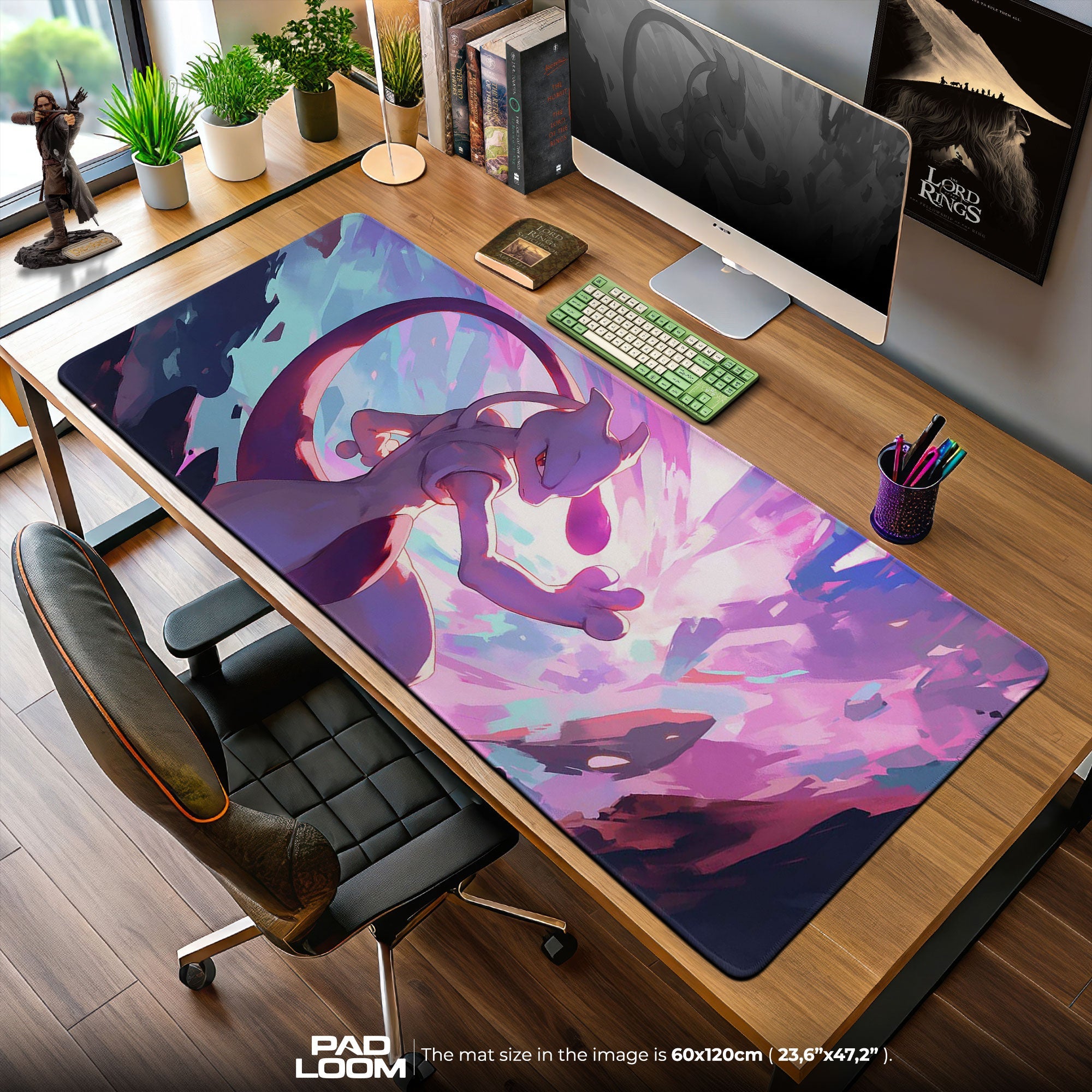 Mewtwo Psychic Aura Mouse Pad, Pokemon Game Desk Mat – Padloom