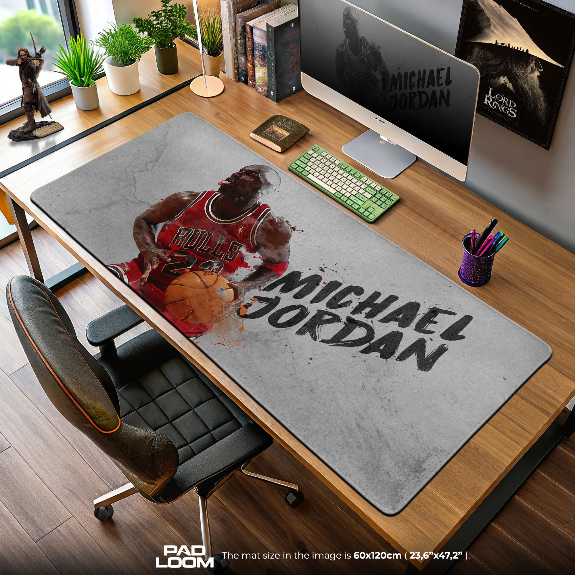 Michael Jordan Sketch Mouse Pad, Pop Culture Art Gaming Desk Mat – Padloom