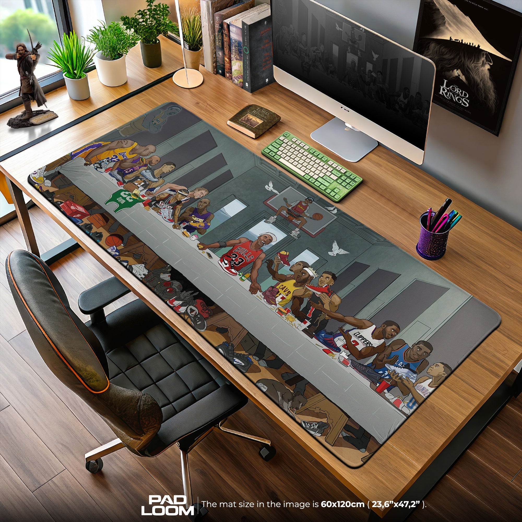 NBA Legends Last Supper Mouse Pad, Basketball Gaming Desk Mat – Padloom