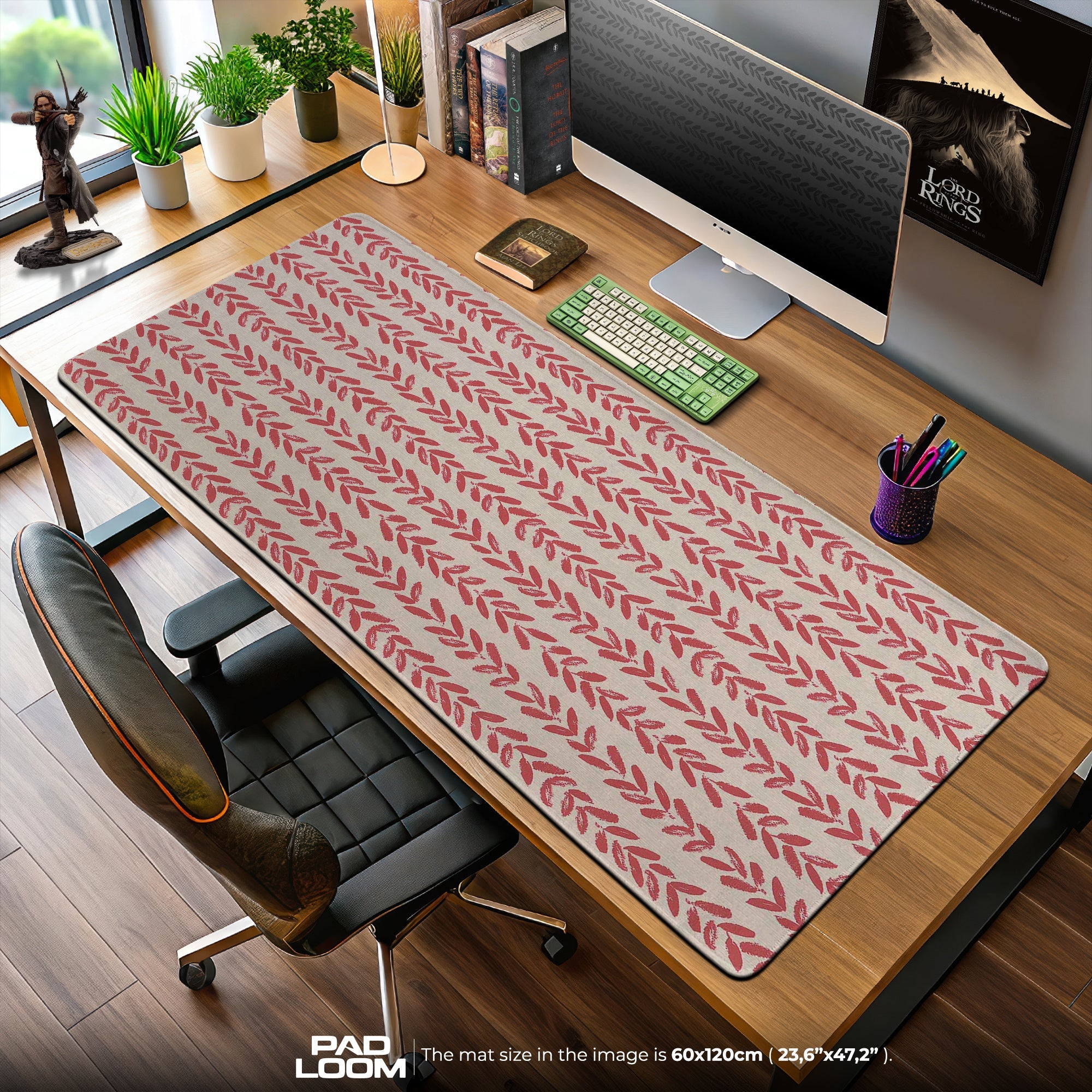 Original Crimson Vines Mouse Pad – Gaming Desk Mat – Padloom