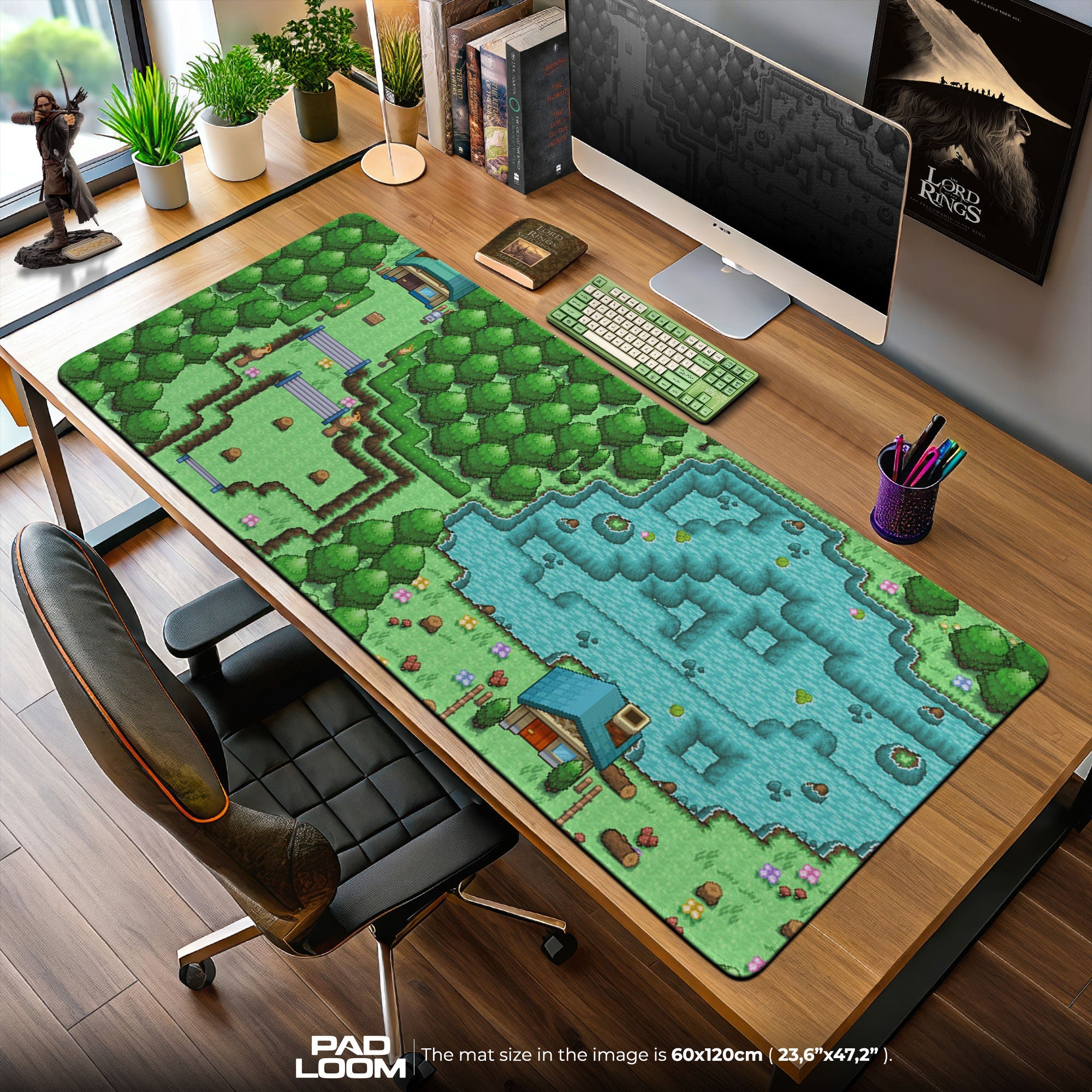Pokémon Mouse Pad, Pixel Art Route & Lake Map Desk Mat – Padloom