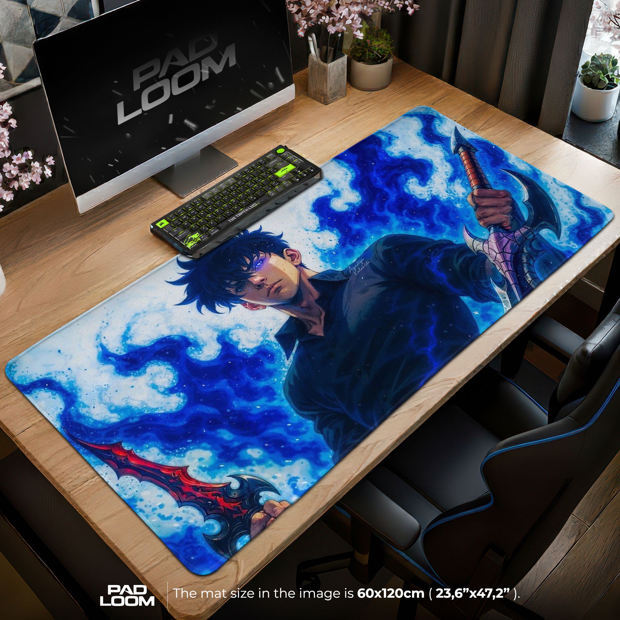 Solo Leveling Mouse Pad - Blue Flame Shadow Anime Desk Mat – Padloom