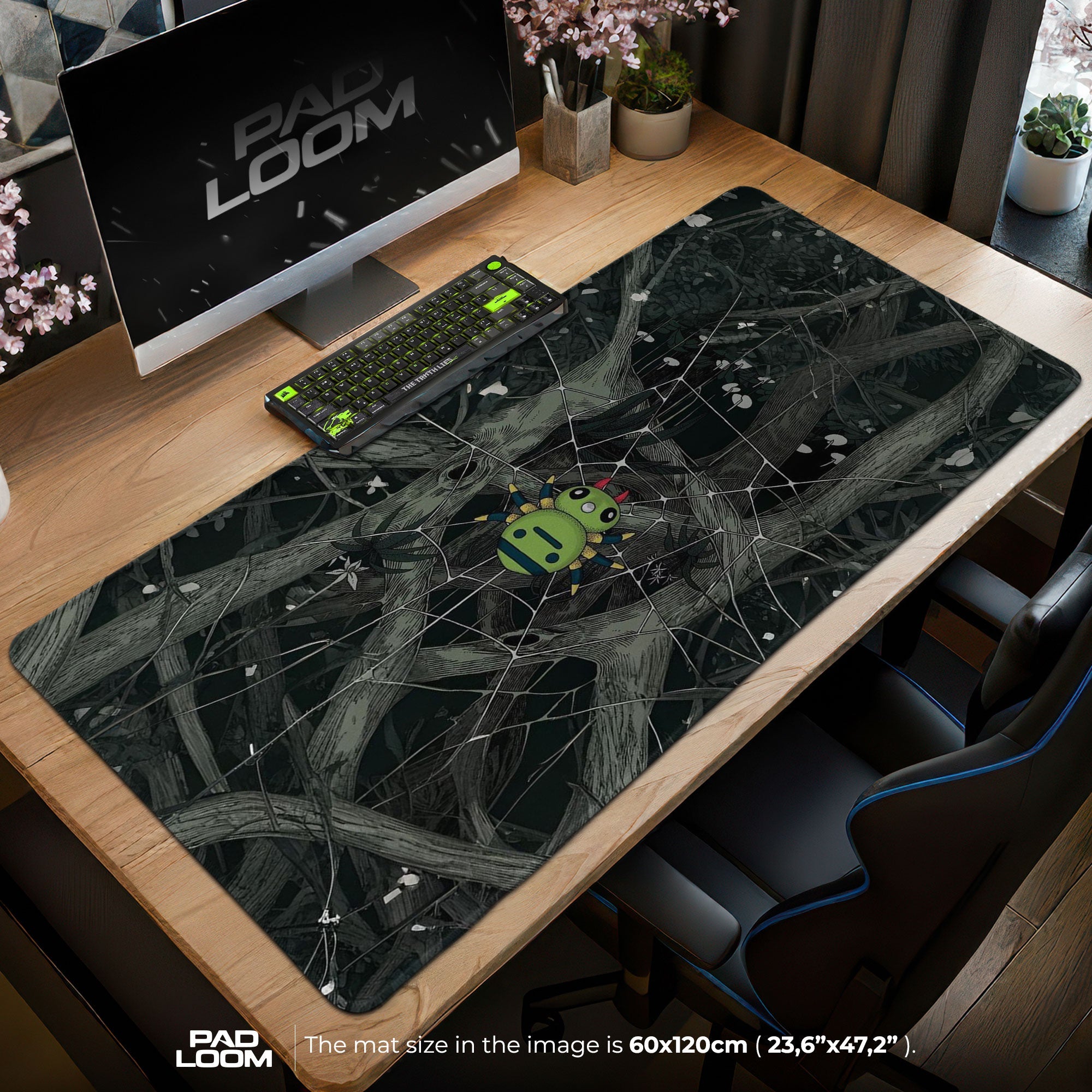 Spinarak Web Mouse Pad - Forest Hunter Gaming Desk Mat – Padloom