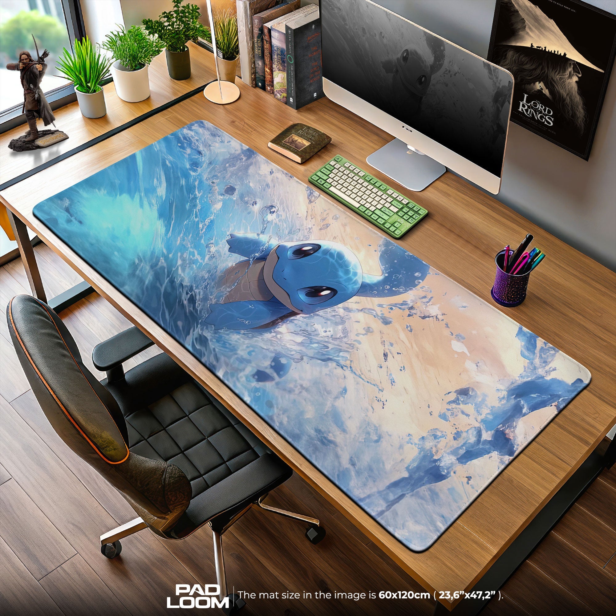 Squirtle Splash Mouse Pad, Pokémon Gaming Desk Mat – Padloom