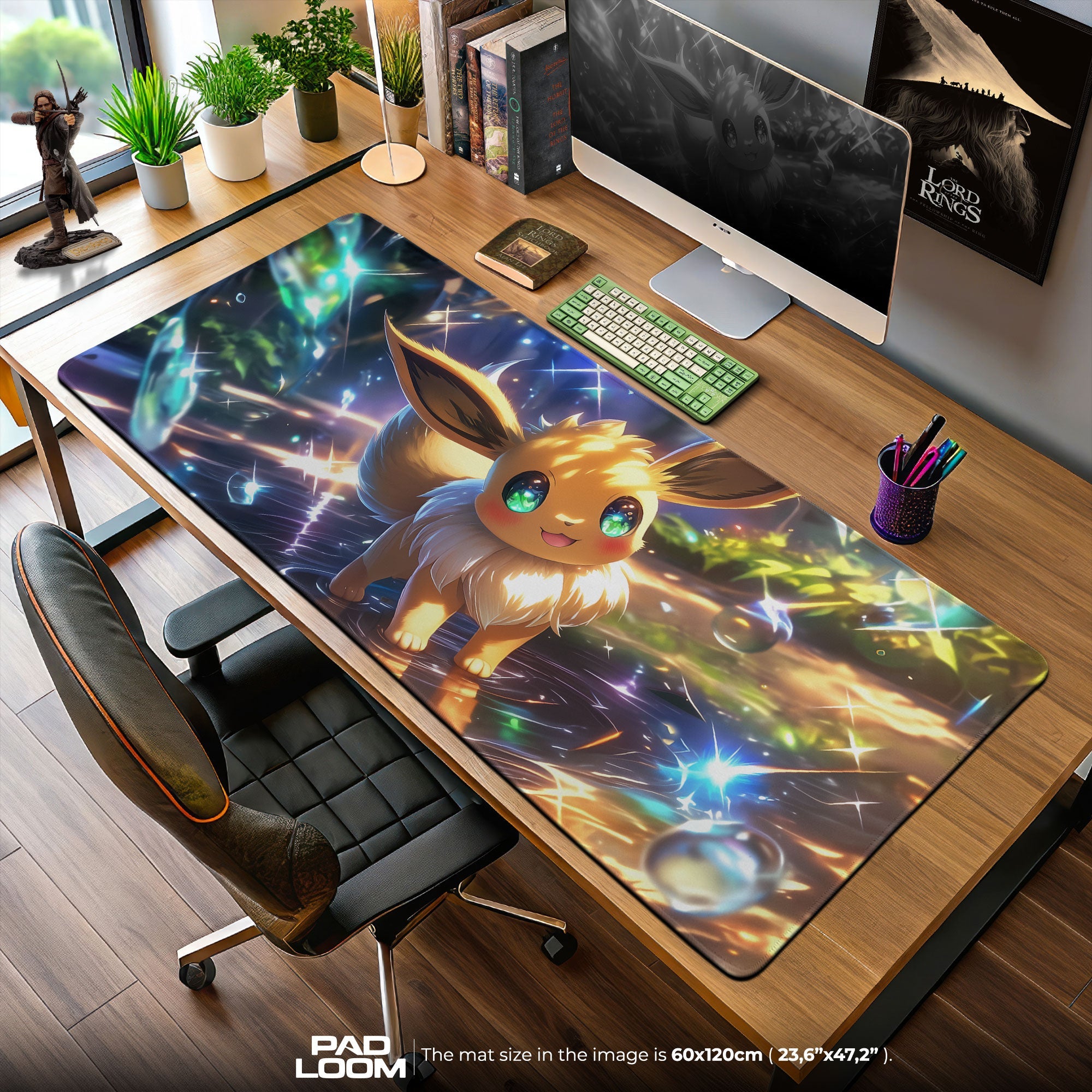 Starlight Eevee Mouse Pad, Pokémon Evolution Gaming Desk Mat – Padloom