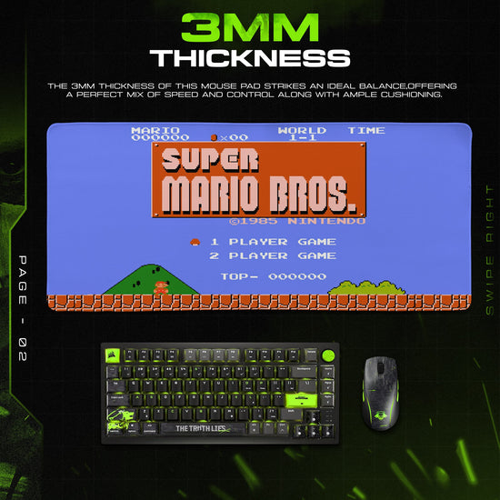 Super Mario Bros. Title Screen Mouse Pad – Retro Gaming Desk Mat – Padloom