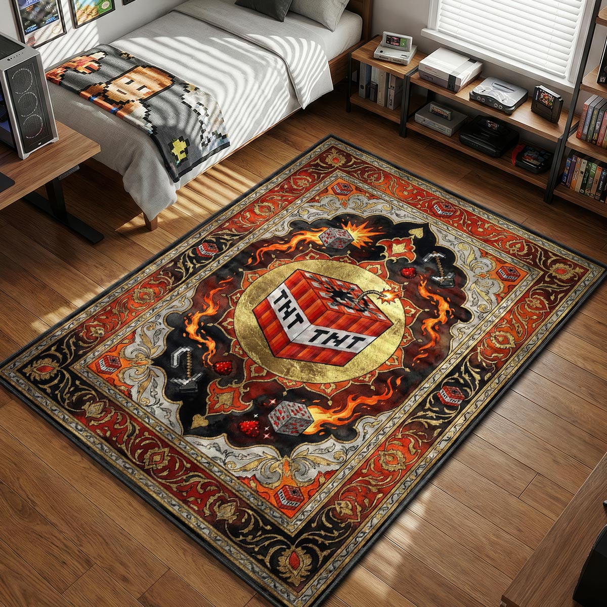 TNT Explosive Rug - Minecraft Chair Mat | Padloom