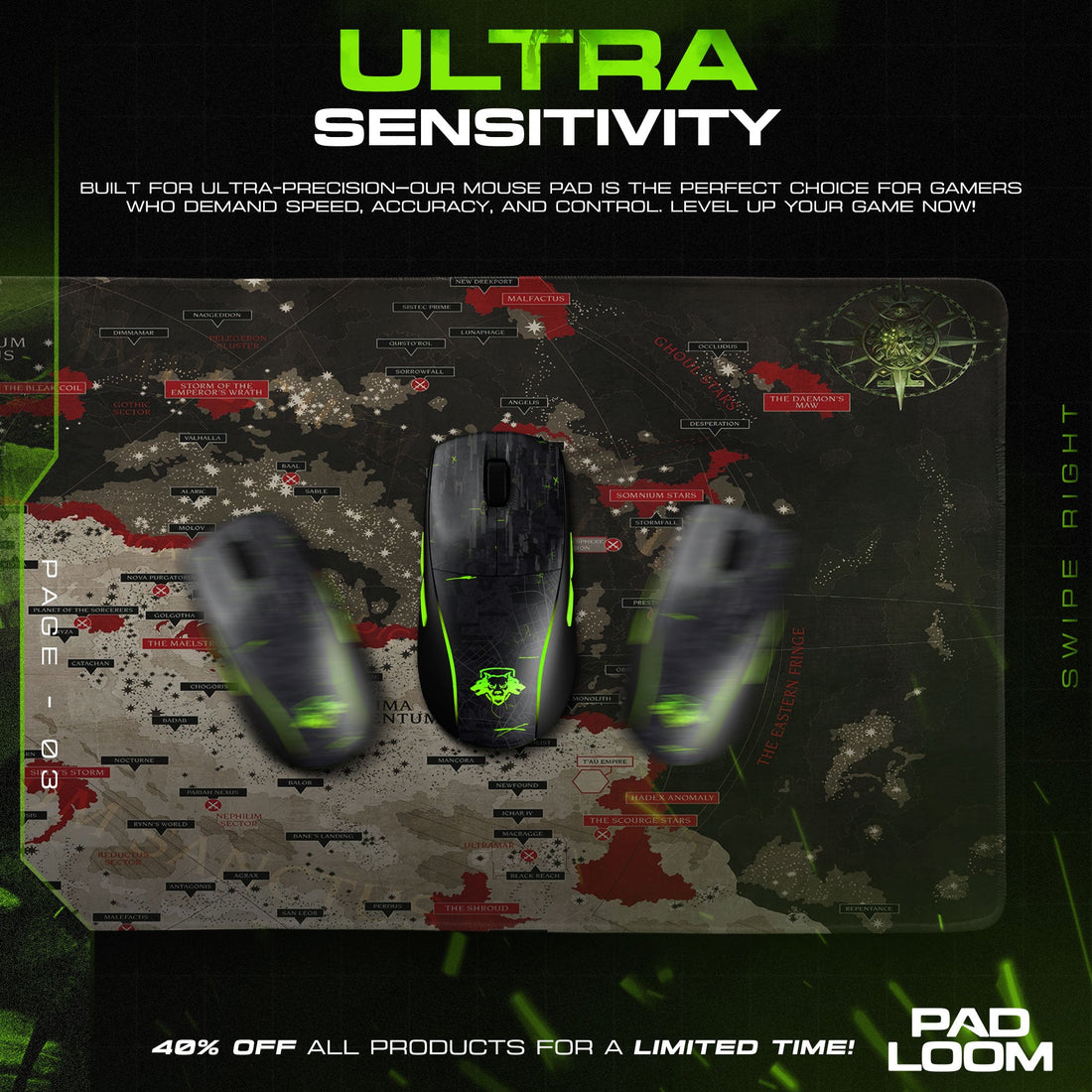 Warhammer 40K Galaxy Map Mouse Pad, Tactical Gaming Desk Mat – Padloom